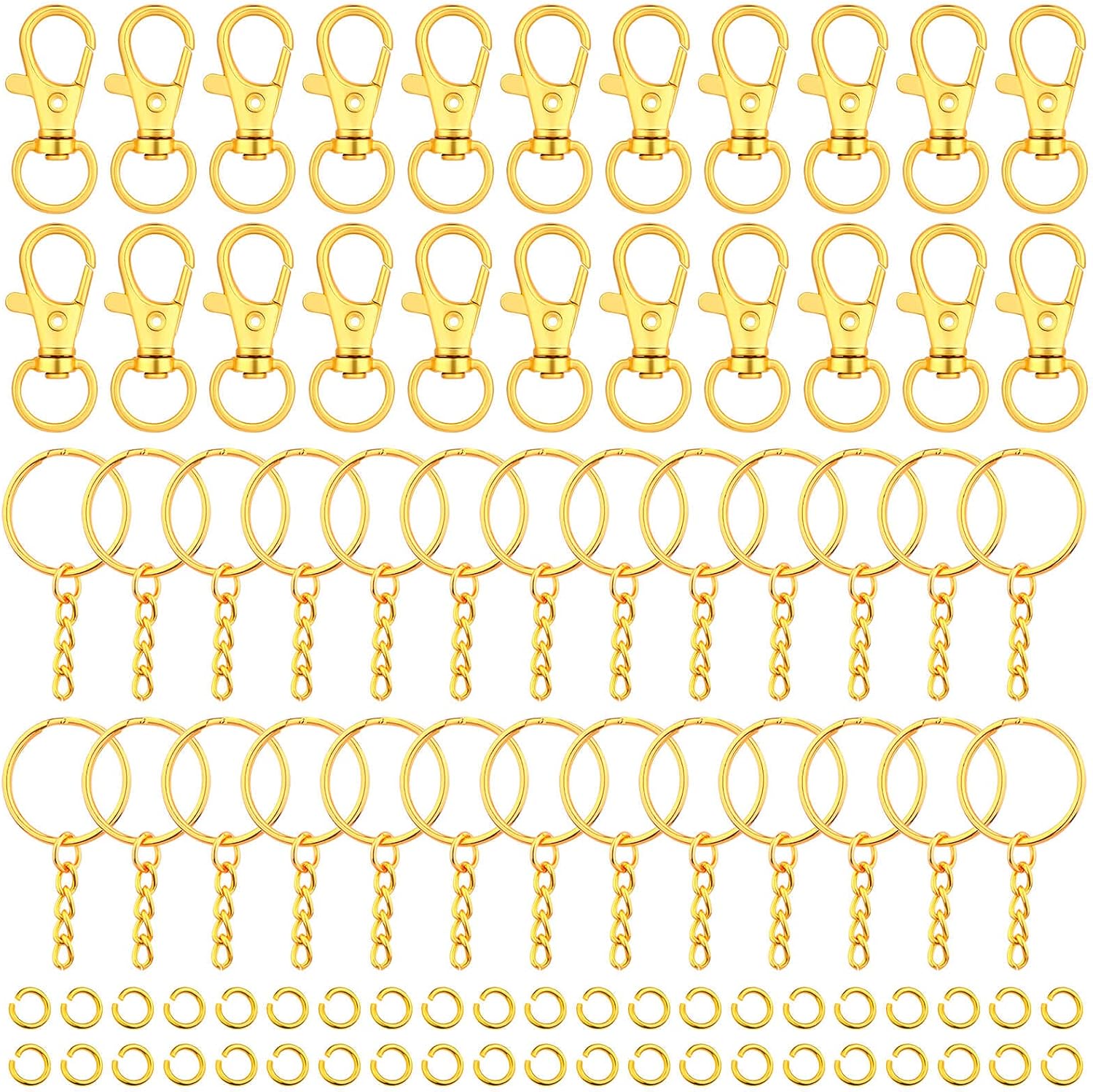 Amazon.com: Keychain Rings for Crafts, Selizo 120pcs Gold Keychain ...