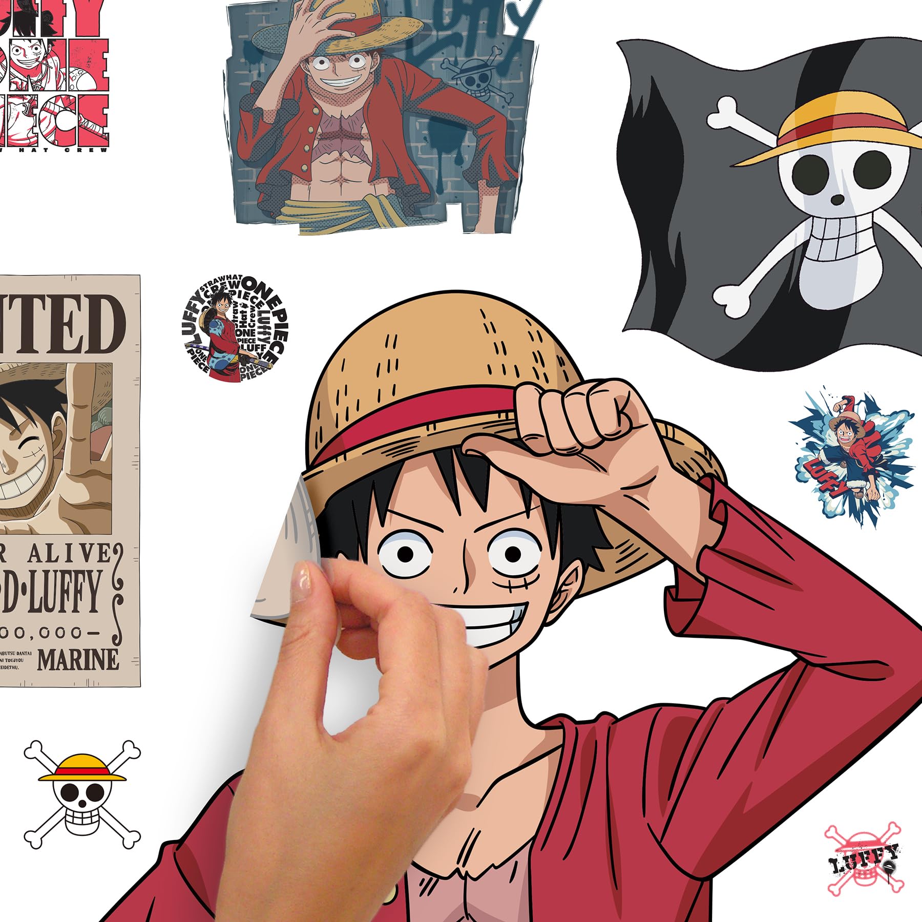 RoomMates RMK5439GM One Piece Luffy Wall Decal, Red on Galleon Philippines