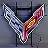GM Corvette C8 Flags Next Generation Neon Sign with Backing, Red, White ...