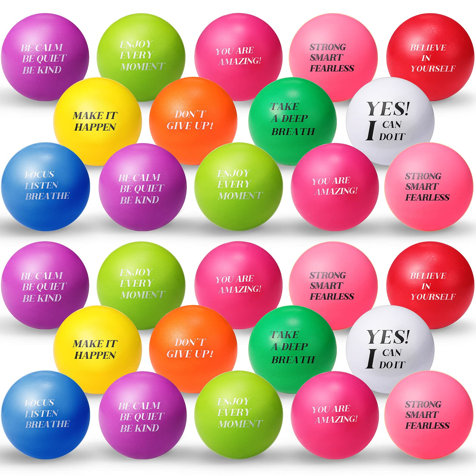 Jerify 50 Pcs Motivational Stress Balls Inspirational Quotes Balls ...