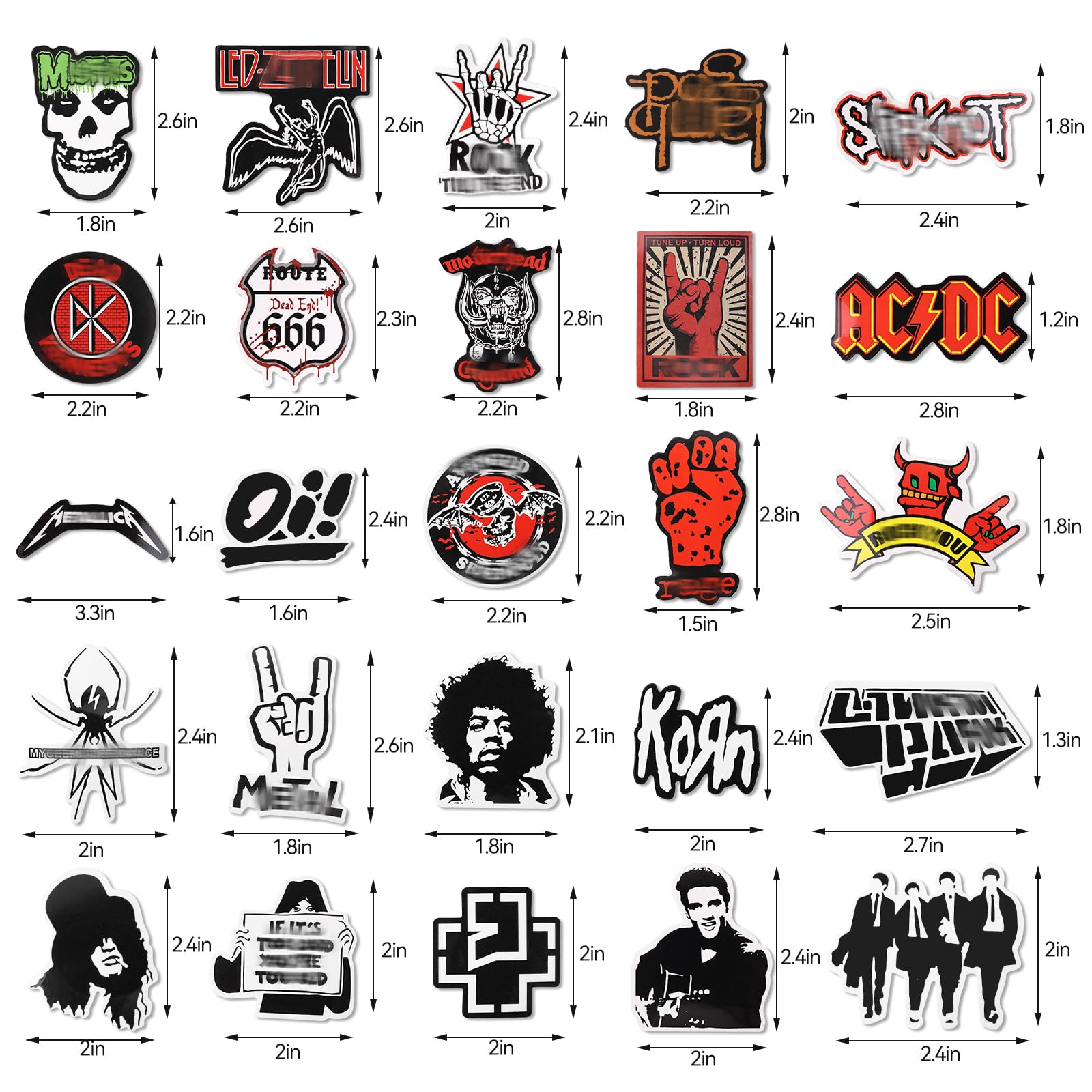 Mua 100pcs Rock Band Stickers -80's Music Stickers, Band Stickers for ...