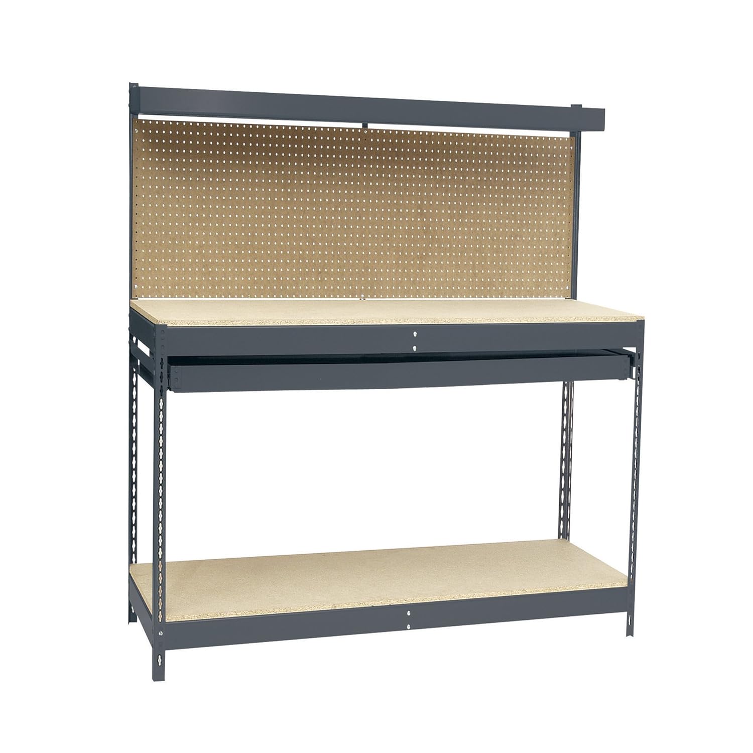 Edsal MRWB-4 Gray Heavy Duty Steel Workbench with Single Drawer, 48 ...