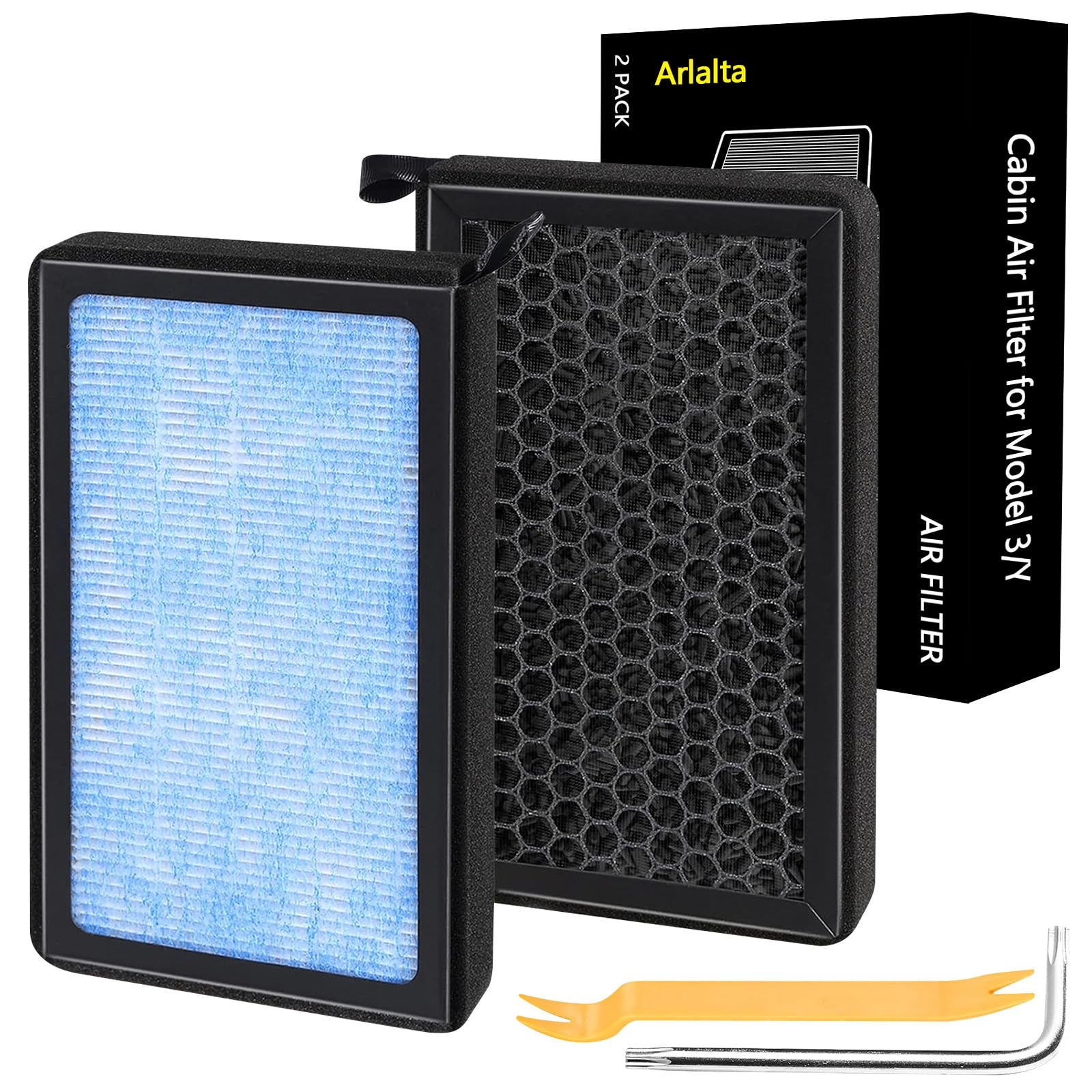 Arlalta Upgraded Air Filter for Tesla Model Y Model 3 Cabin Air Filter ...