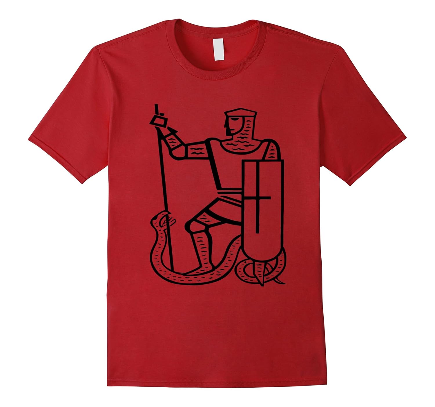 Knight Killing Snake T-Shirt Crusades Crusader Graphic Tee-4LVS ...
