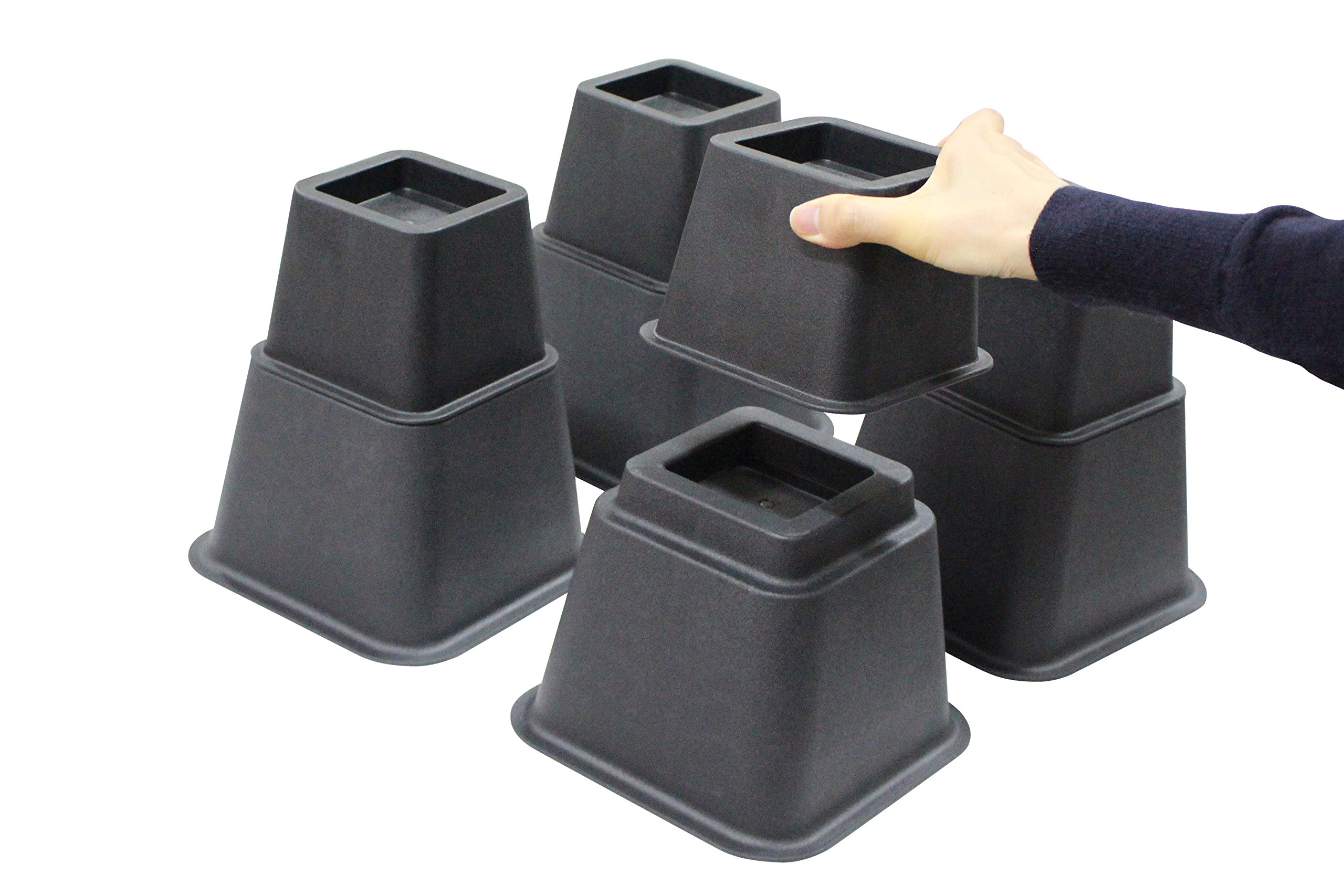 Jeronic 8 Inch Adjustable Bed Risers 3 Height Option Risers Furniture Jeronic 8 Inch Adjustable Bed Risers 3 Height Option Risers Furniture