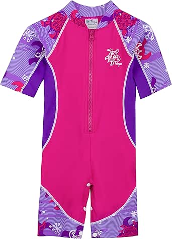 Amazon.com: Tuga Girls Short Sleeve One Piece Swimsuit 3mos-7 Years ...