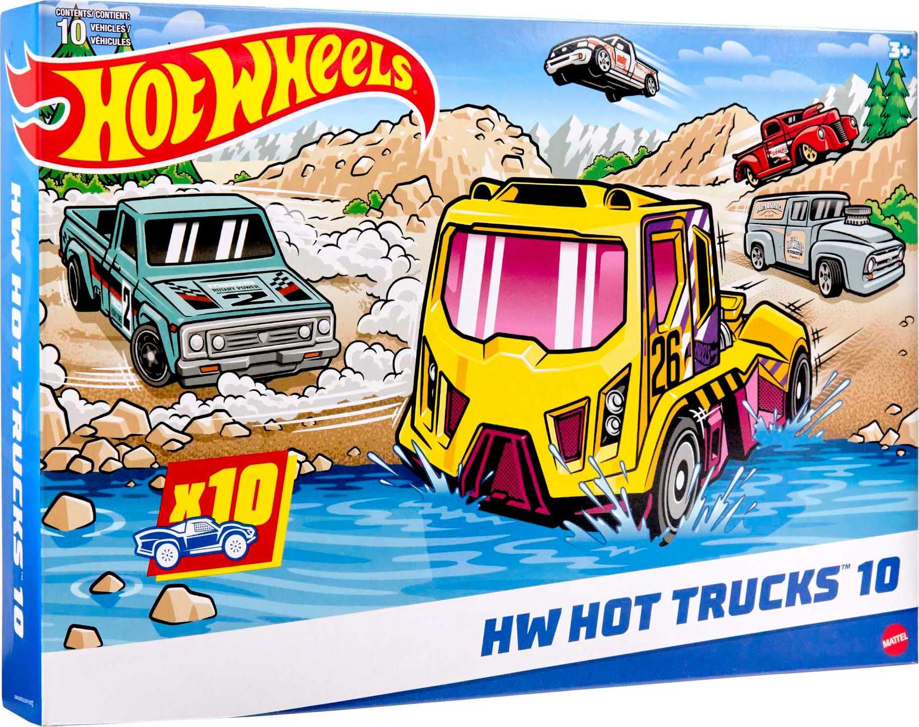 Mua Hot Wheels 10-Pack, Set of 10 Toy Trucks in 1:64 Scale, Mix of ...