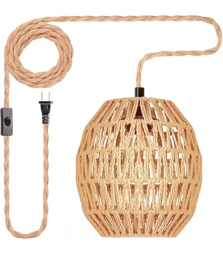 Plug In Pendant Light Boho Plug-in Pendant Light With Dimmable Remote ...