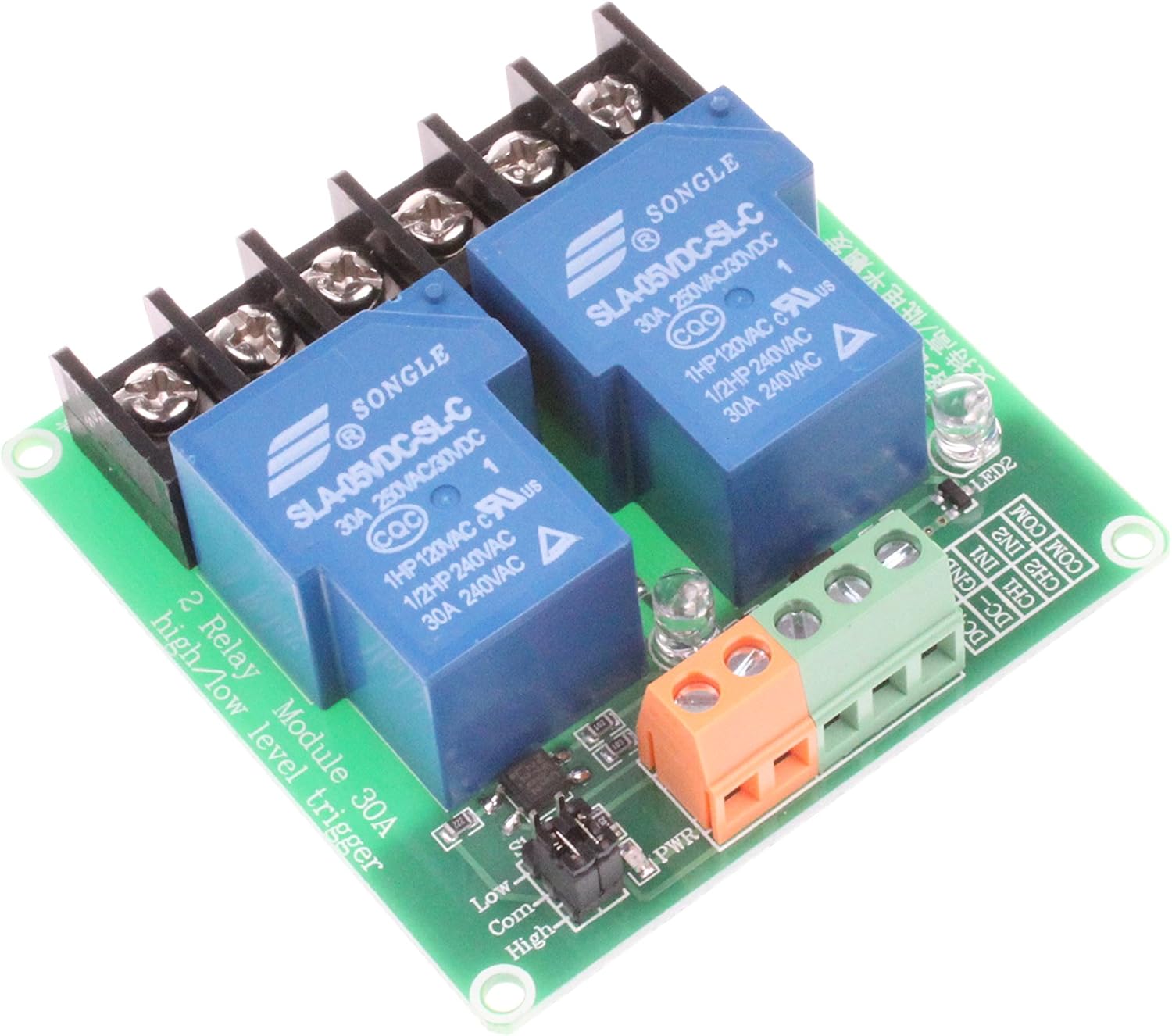 AC100V-250V 30A High Power 4-Channel Relay DC5V High-low Level Trigger Switch Module for Arduino ...