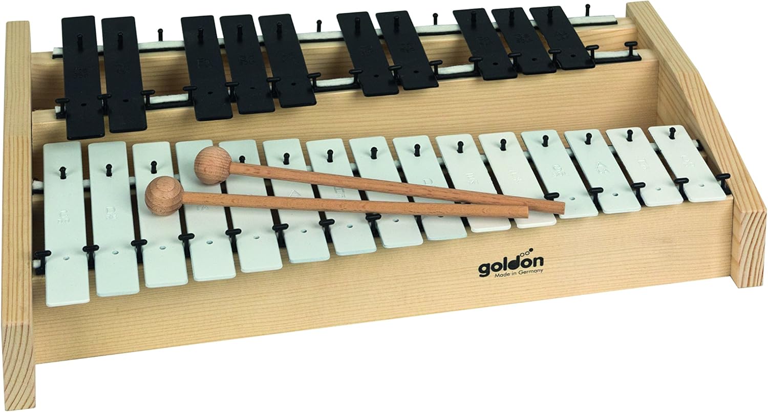 Goldon chromatisches Metallophon, 2 Oktaven, 25 Klangplatten schwarz ...