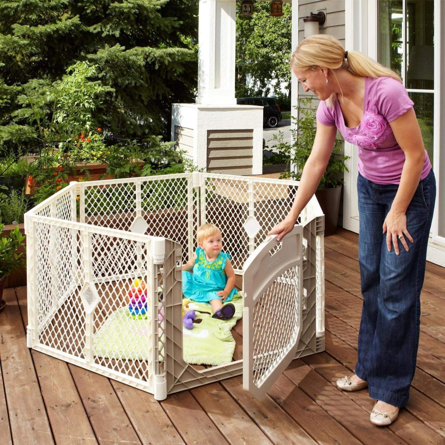 North States Superyard Ultimate 6-Panel Play Yard: Safe play area for ...