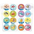 Amazon.com: Easykart 500 Pieces Adorable Round Sea Animal Stickers, 16 ...