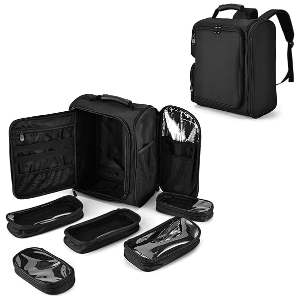 Makeup Backpack, Extra Large Makeup Case Cosmetic Travel Makeup Bag ...