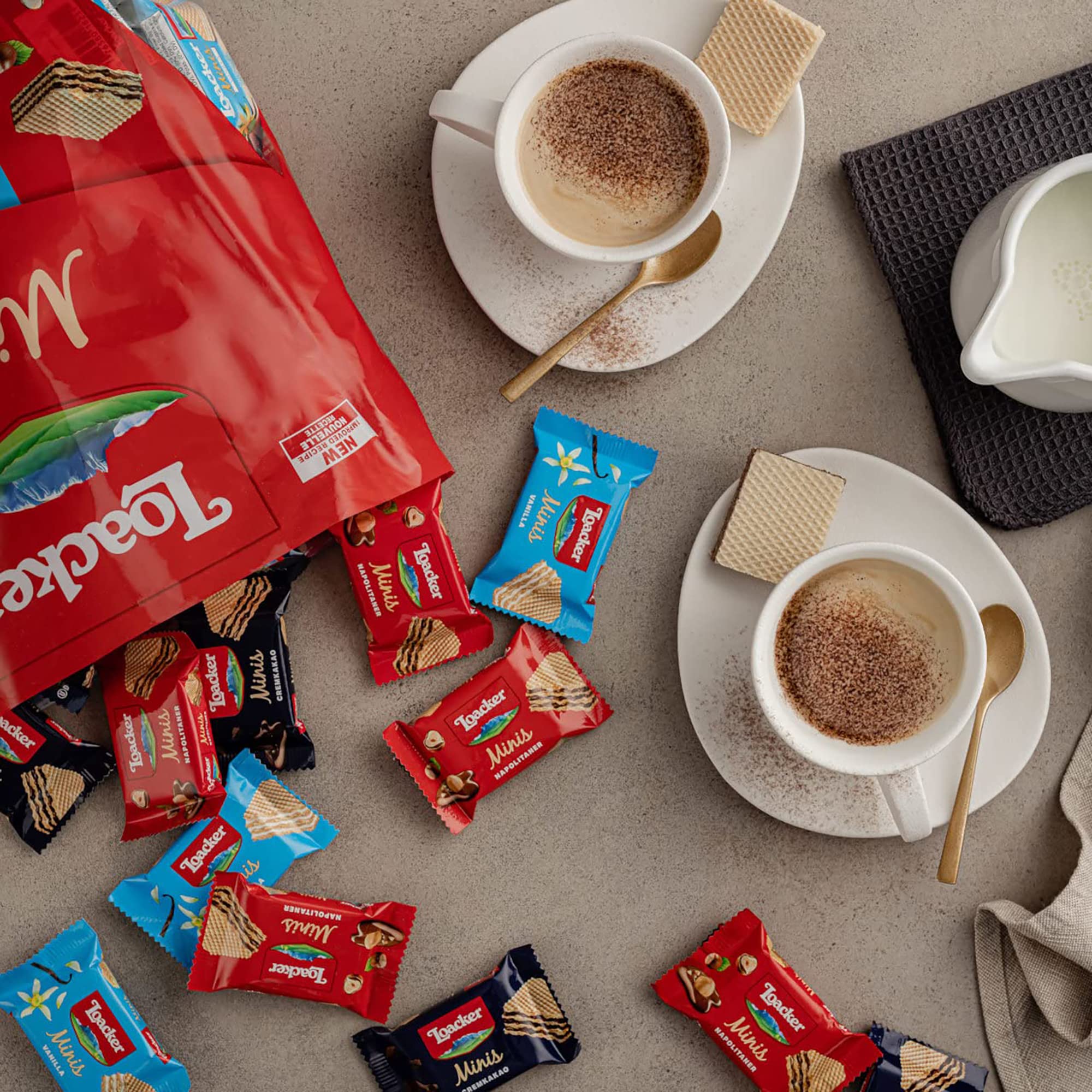 Loacker Minis Wafer Variety Pack - 30% Less Sugar - Premium Assorted ...