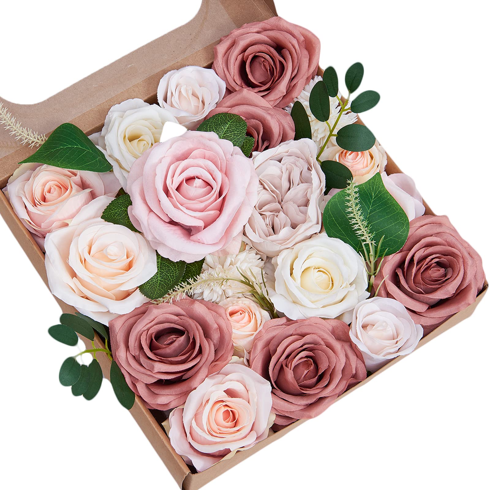 Helera Artificial Fall Flowers Combo Silk Mix Roses Peony Hydrangea ...