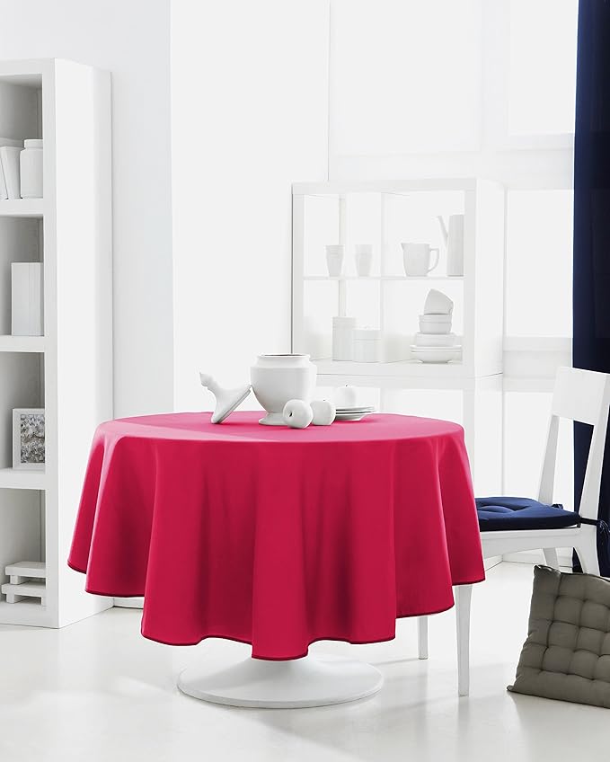 Nappe ronde unie rose fushia 1m60 anti tache infroissable: Amazon.fr ...