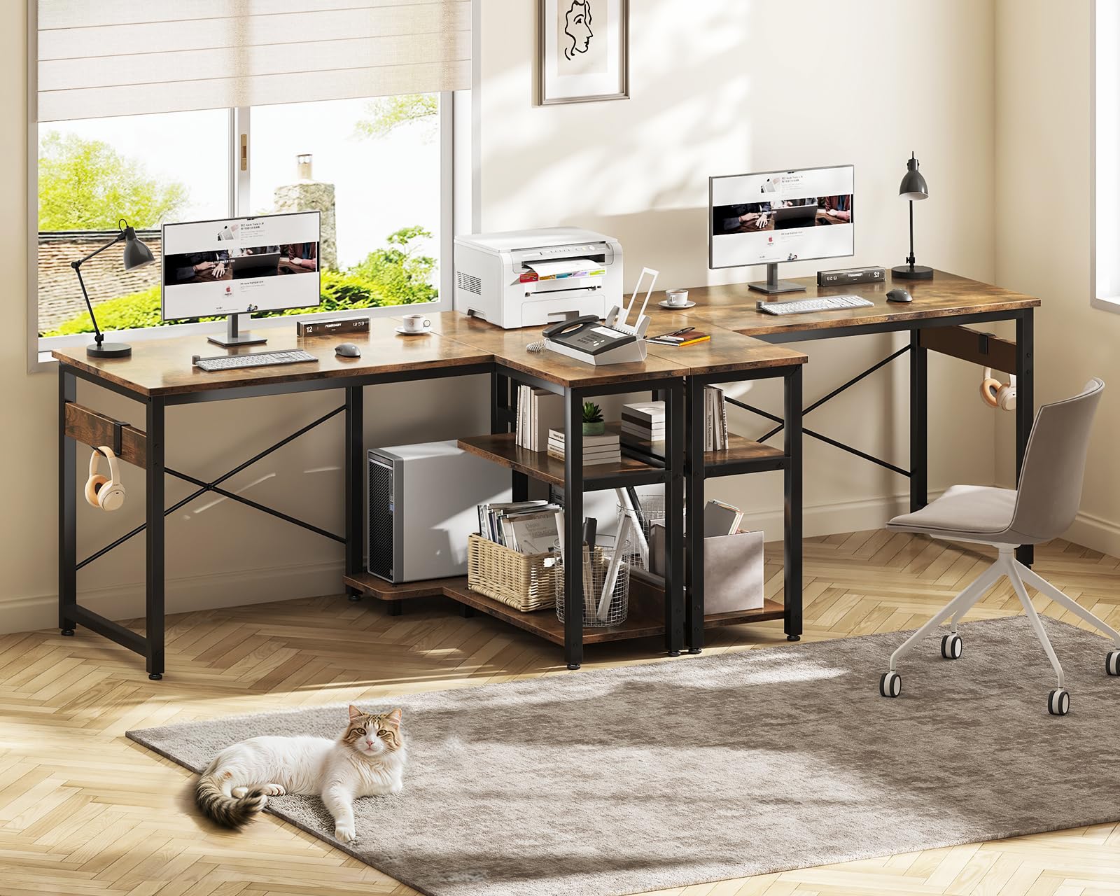 Casaottima L Shaped Computer Desk, 40 Inch Small Corner Desk With ...