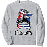 Amazon.com: Cubanita Messy Bun Cubanita Cuban Flag Messy Hair Woman Bun ...