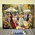 Amazon.com: Tucocoo Garden Party Paint by Numbers Kits 16x20 inch Canvas DIY Digital Oil ...