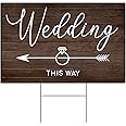 Amazon.com: Wedding This Way | Directional Arrow Yard | Lawn Sign ...