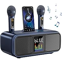 ALPOWL Karaoke Machine, Portable PA Speaker System with 2 Wireless ...