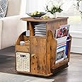 Amazon.com: TooCust Rotating End Table with Storage,Rotating Side Table ...