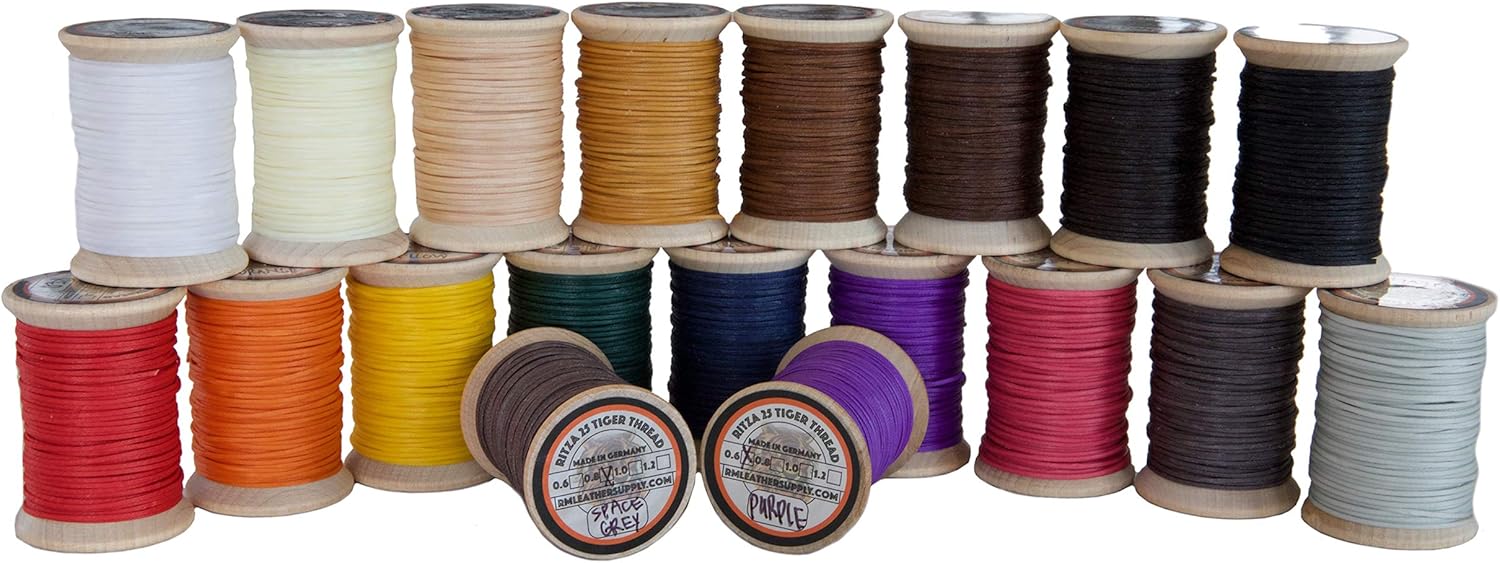 0.8mm Ritza Tiger Thread - Waxed Polyester Braided Thread for Hand ...