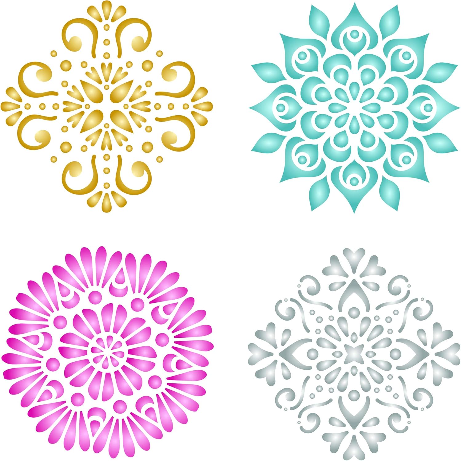 3″ Mini Mandalas Stencil – 16.5 x 16.5 cm (S) – Reusable Small Accent ...