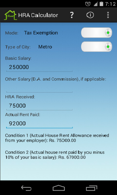 HRA Calculator:Amazon.com:Appstore for Android