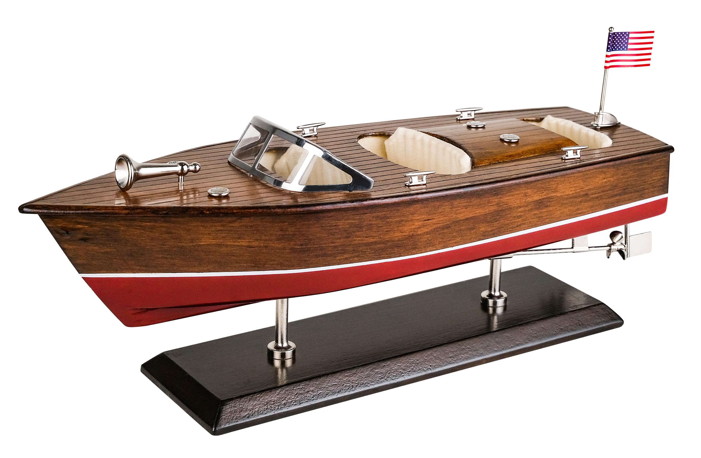 SAILINGSTORY Wooden Speedboat Model Chris Craft Runabout Model Boat ...