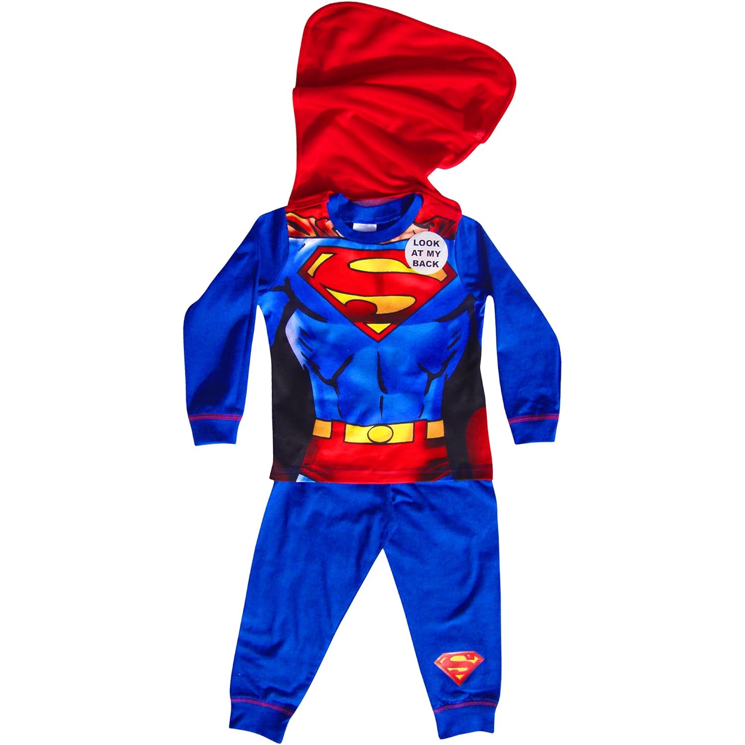 Boy's Superman Cotton Pyjamas Set with Detachable Cape (7-8 Years ...