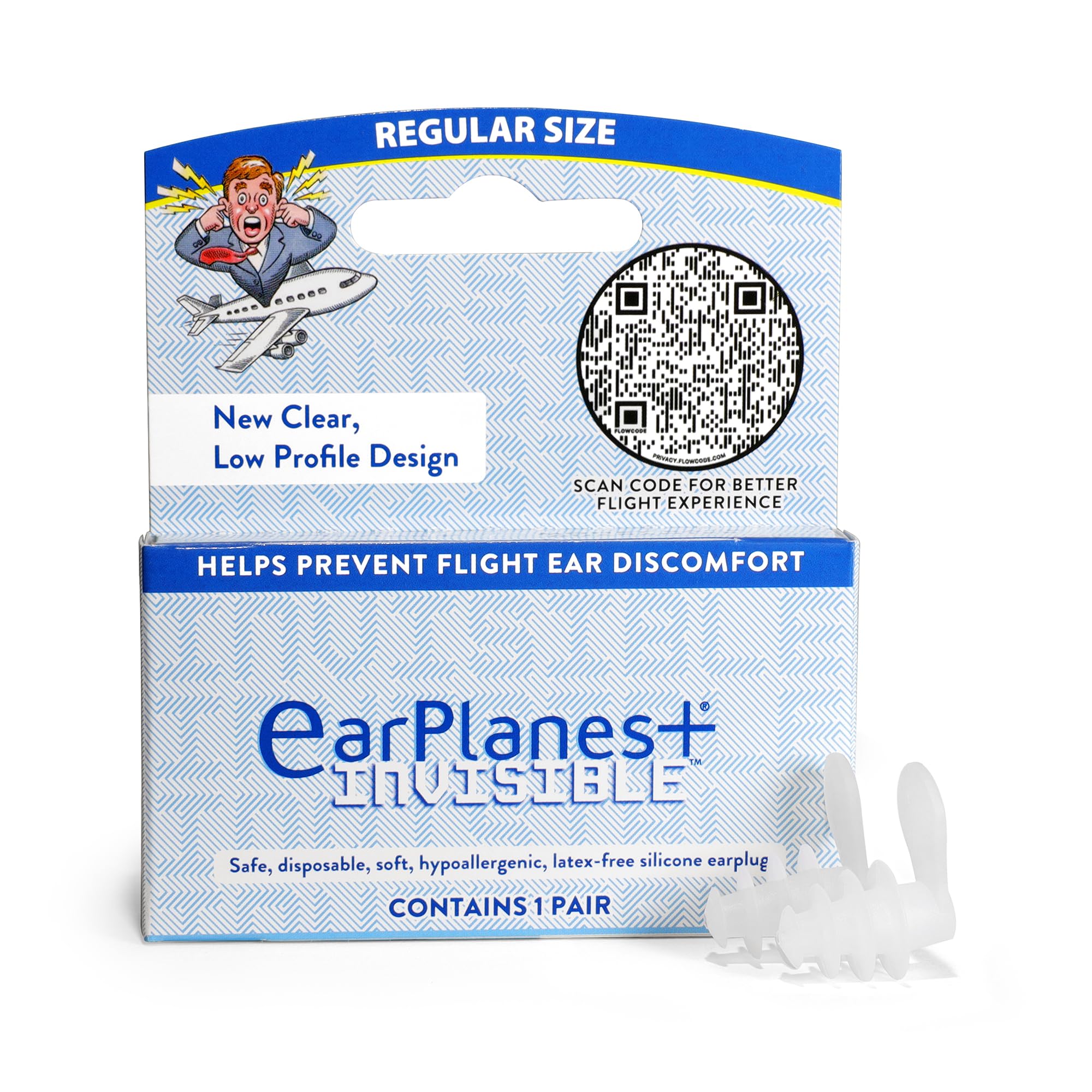 EarPlanes+ Invisible Airplane Travel Ear Protection Clear Low-Profile ...