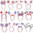 Amazon.com: Retrowavy 24 Pcs Patriotic Head Boppers Headband 4th of ...