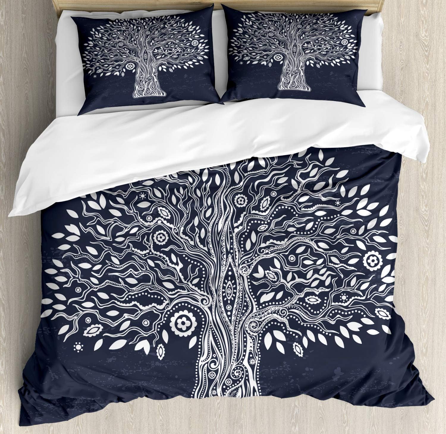 Amazon.com: Ambesonne Tree of Life Duvet Cover Set King Size, Ethnic ...