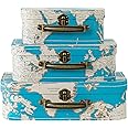 Amazon.com: Soul & Lane Decorative Suitcase Storage Boxes with Handle ...