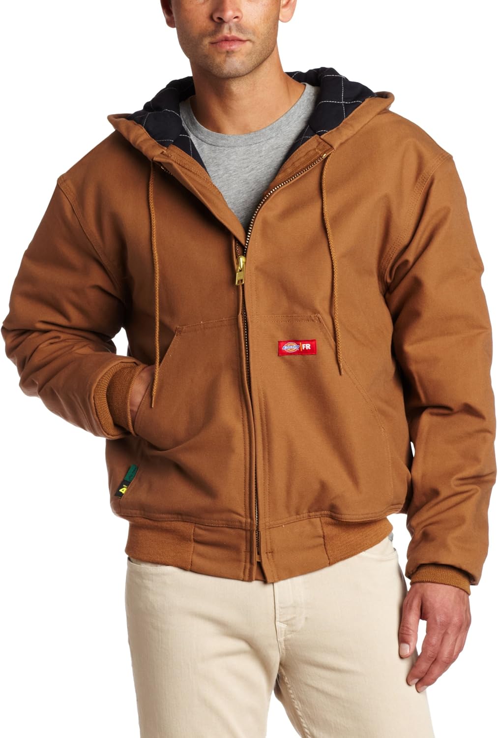 Amazon.com: Dickes Jacket Jackets Mens Brown FR Hooded Jacket 368-UT-11 ...