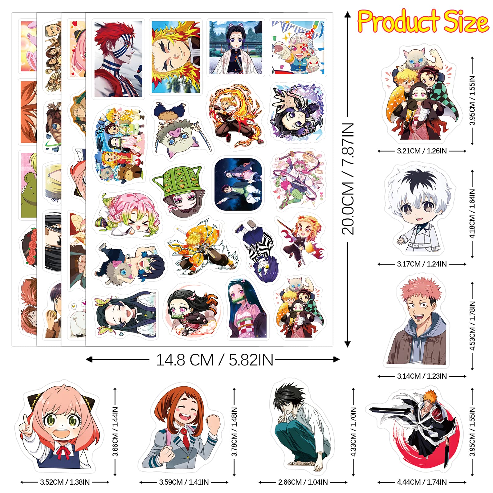 Mua 640Pcs Anime Stickers Mixed Pack, Vinyl Waterproof Anime Stickers ...