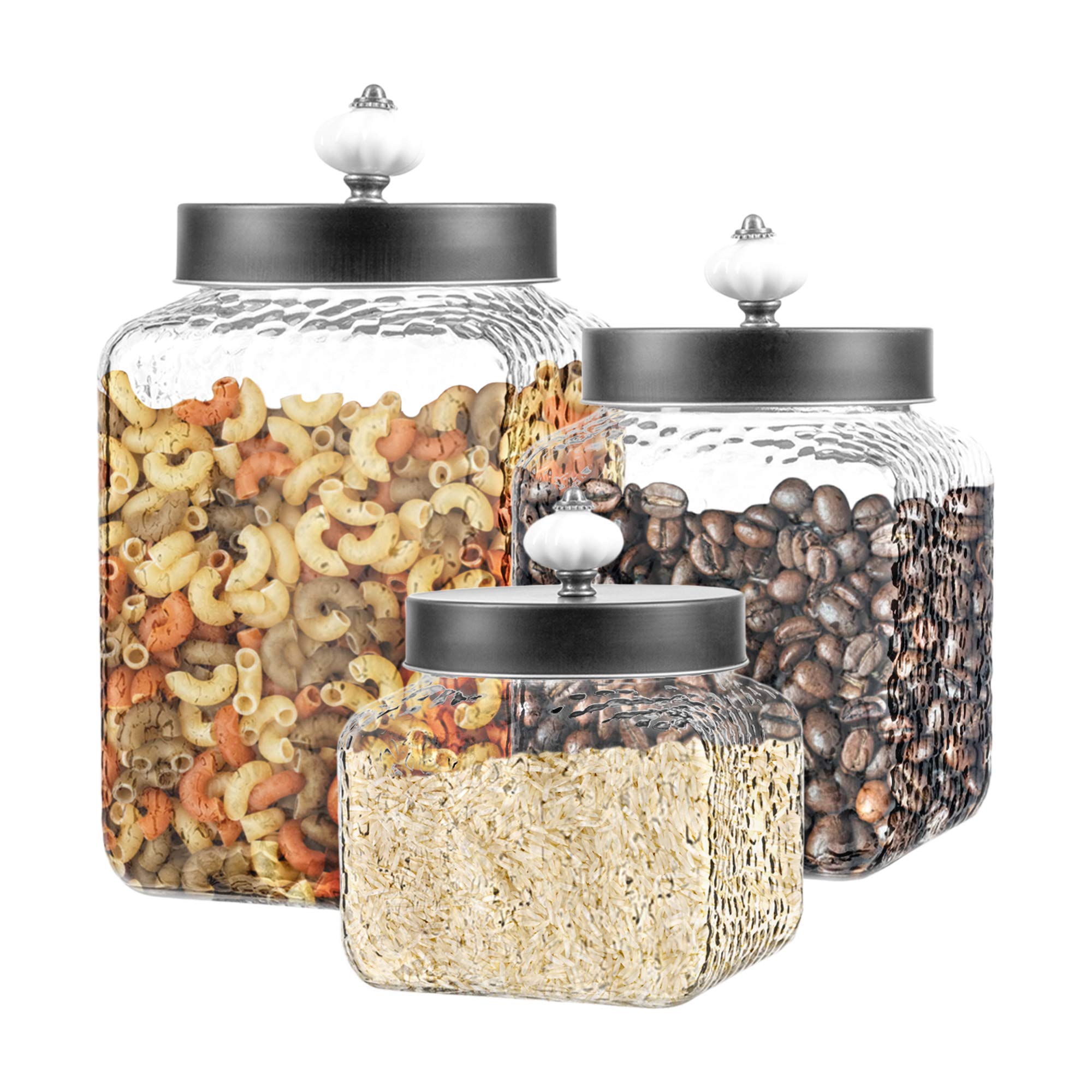 Mua Style Setter Square Canister Set 3-Piece Glass Jars in 43, 64 and ...