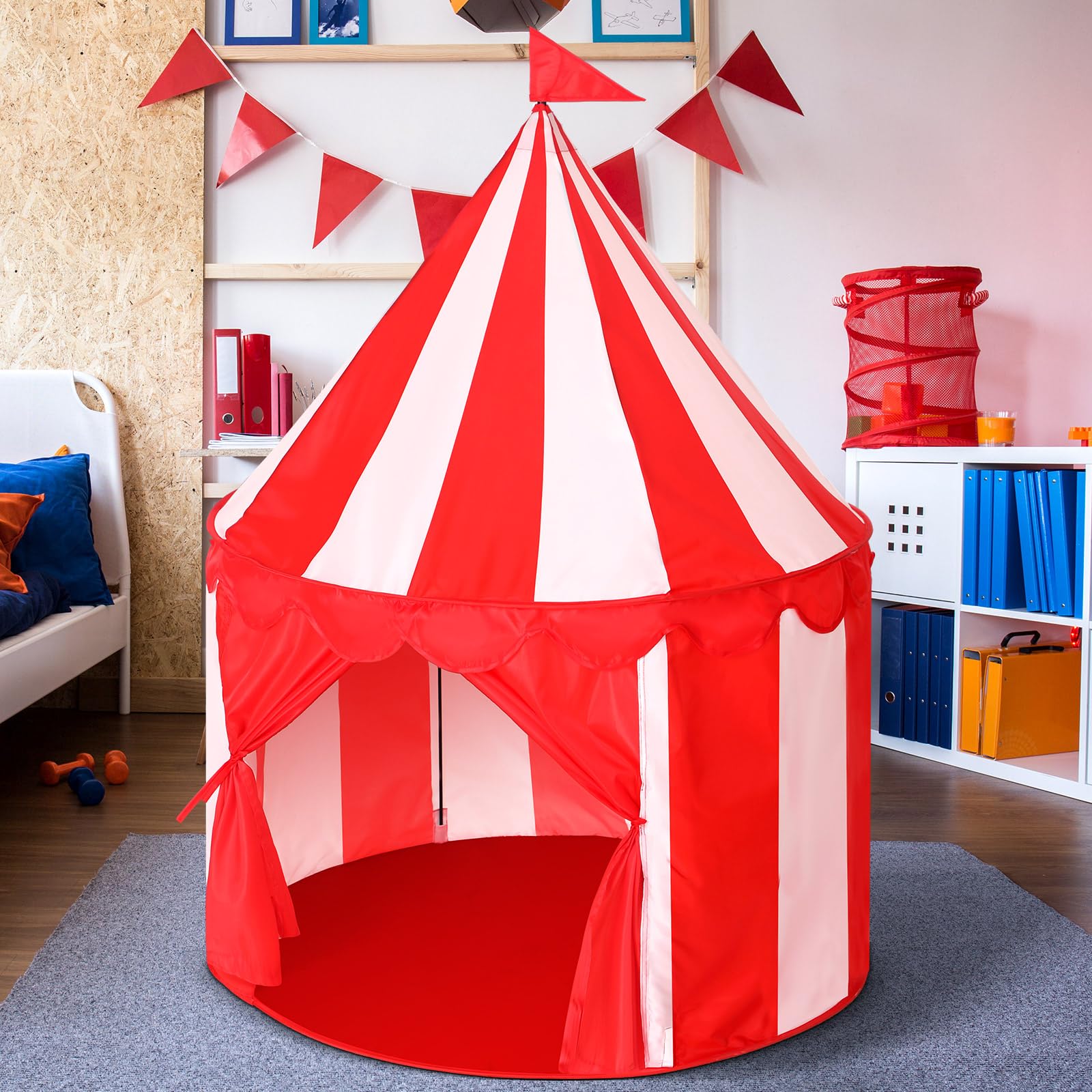 Ribbonlic Circus Tent Red Floor Play Circus Tent Large Playhouse Castle ...