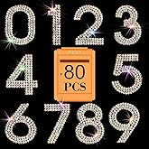 Amazon.com: Locacrystal 80Pcs Bling Rhinestone Numbers Self-Adhesive ...