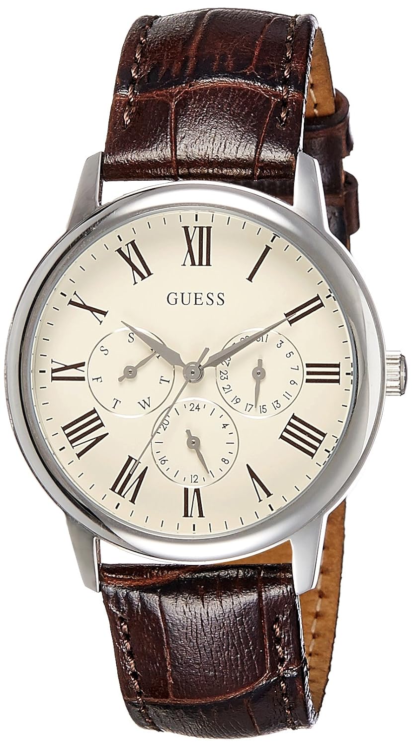 Guess Men's Watch Analogue XL Leather W70016G2 Quartz: Guess: Amazon.co ...