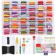 Amazon.com: kgxulr 167 Pcs Embroidery Floss Set, Friendship Bracelet String Kit with 132 Skeins ...