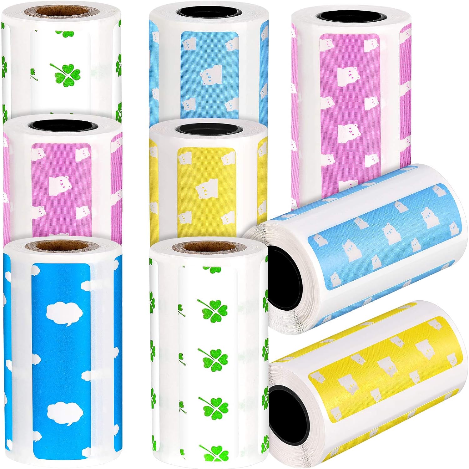 9 Pieces Self-Adhesive Thermal Paper 57 x 30 mm Printable Sticker Paper ...