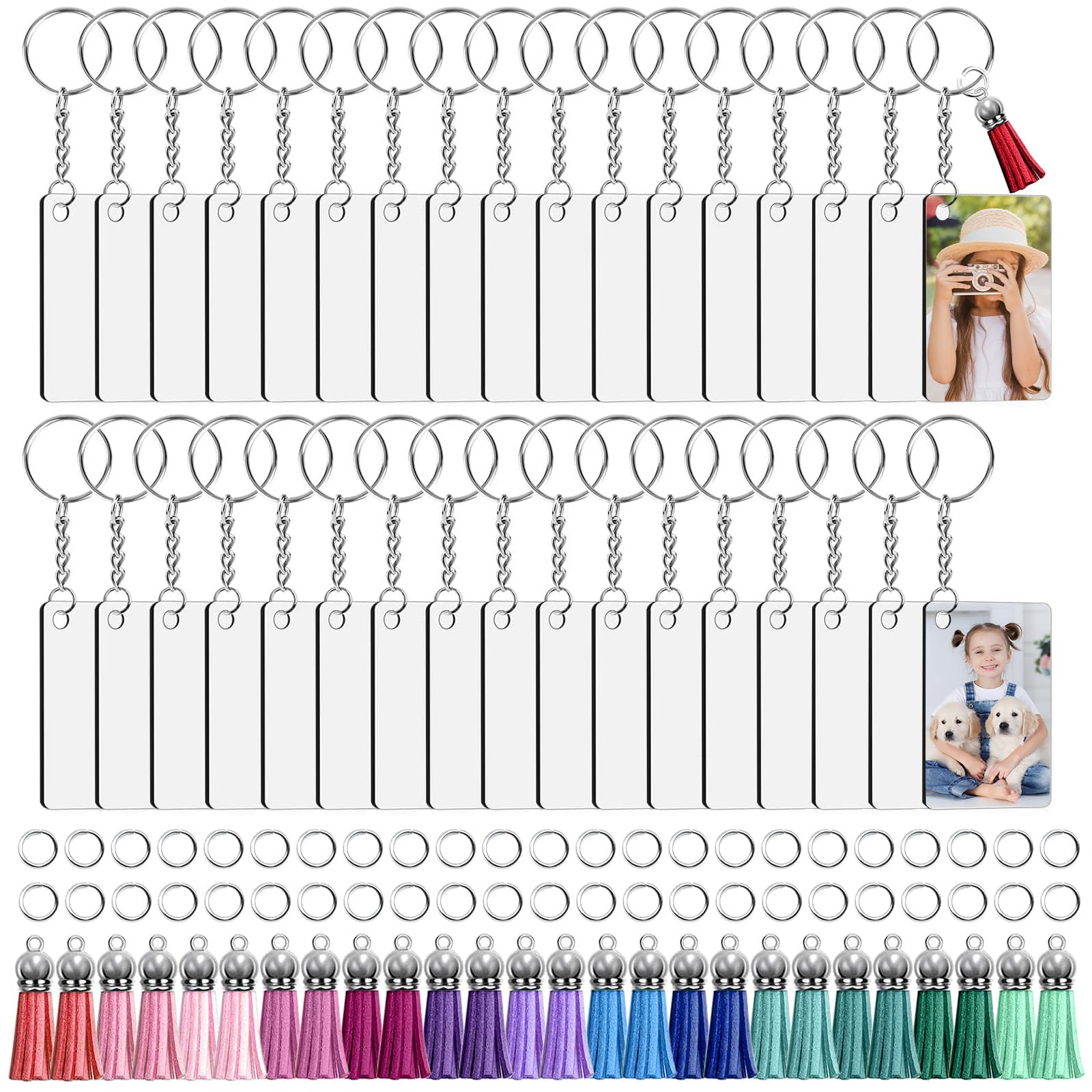 ZOCONE 250 Pcs Rectangle Sublimation Keychain Blanks Bulk, Sublimation ...