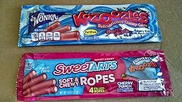 Amazon.com : Wonka Kazoozles Rope Cherry Punch 24 pack (1.8 oz per pack ...