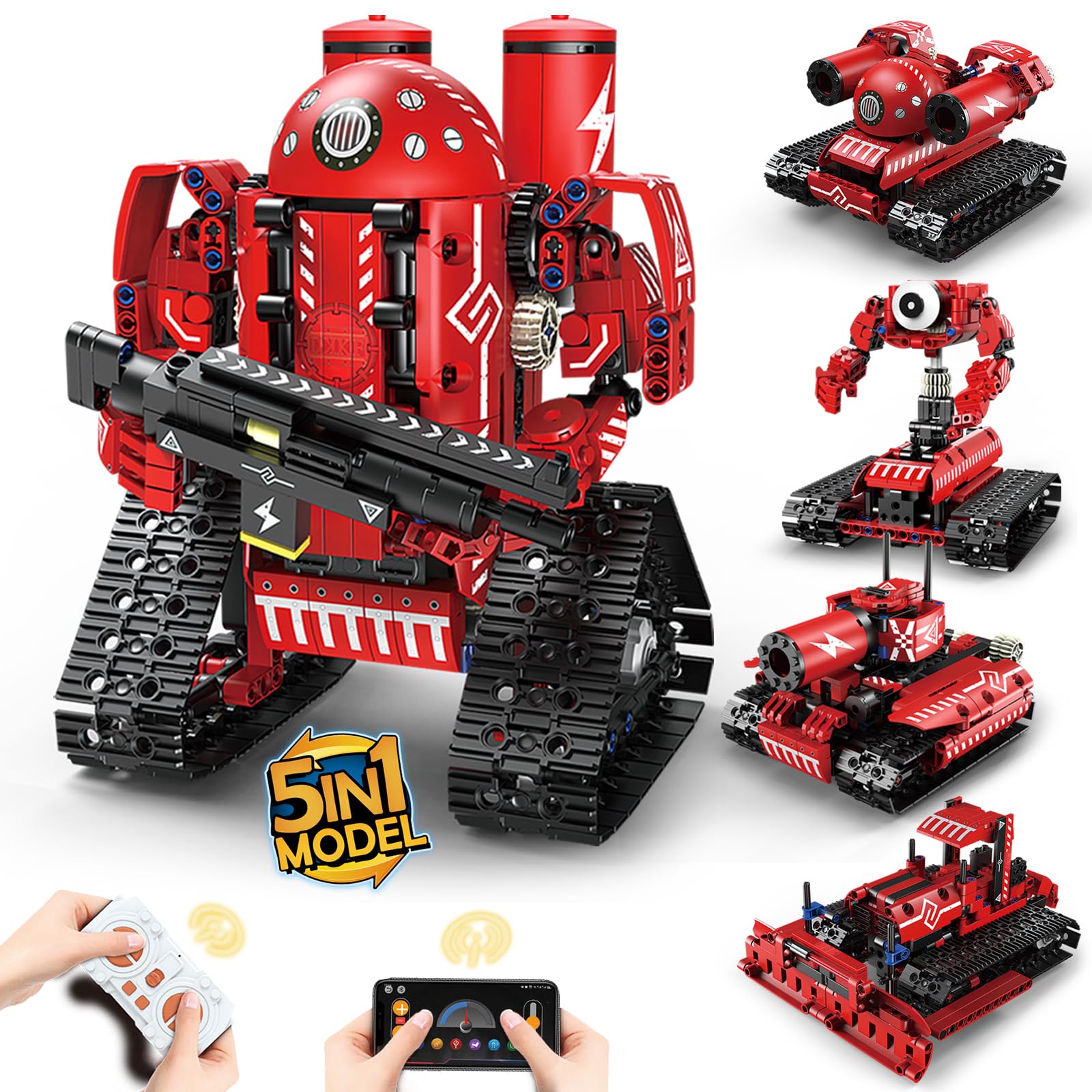 Suplanet STEM Robot Toys for Kids Ages 8-14, 5-in-1 Remote Control and ...