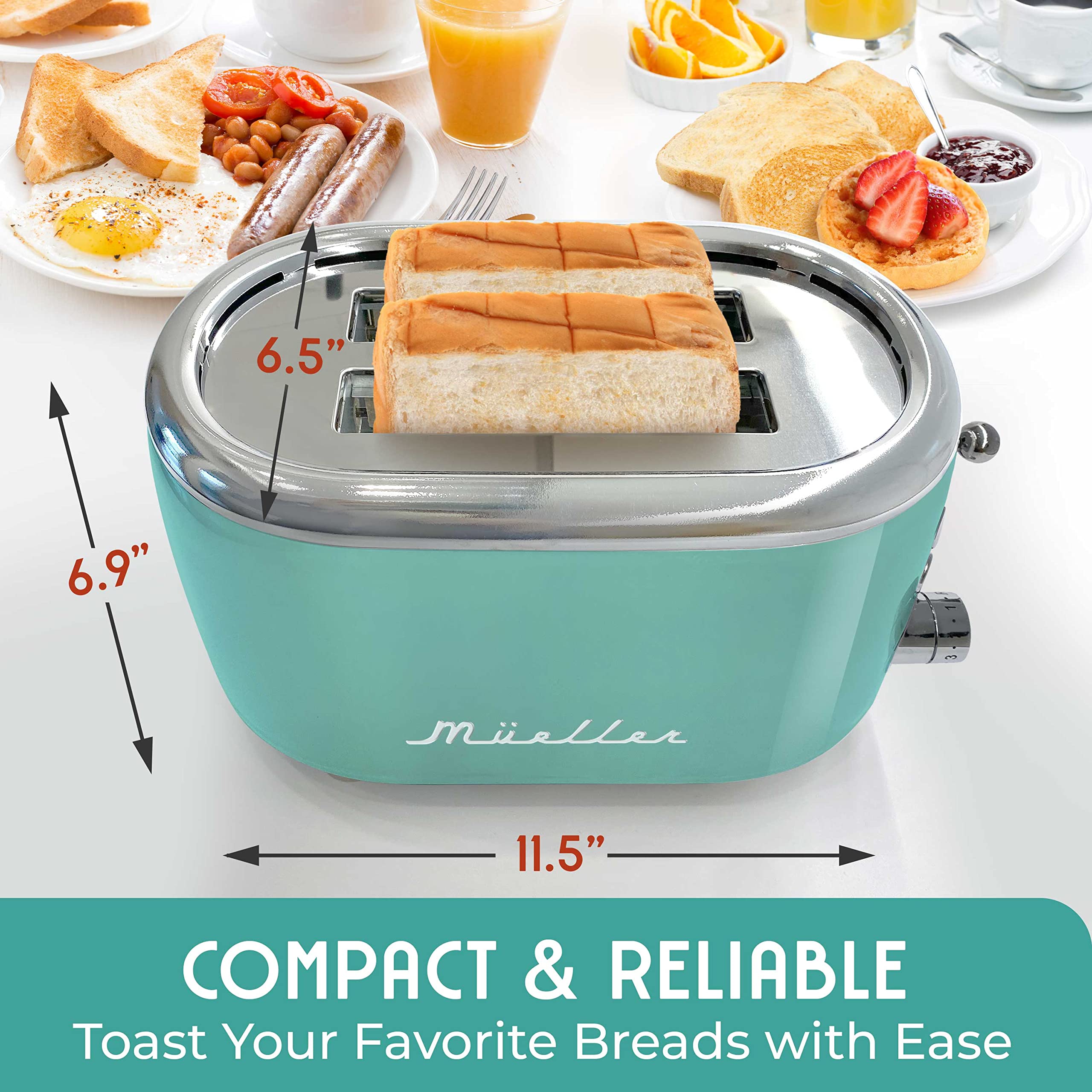 Mua Mueller Retro Toaster 2 Slice with 7 Browning Levels and 3 ...