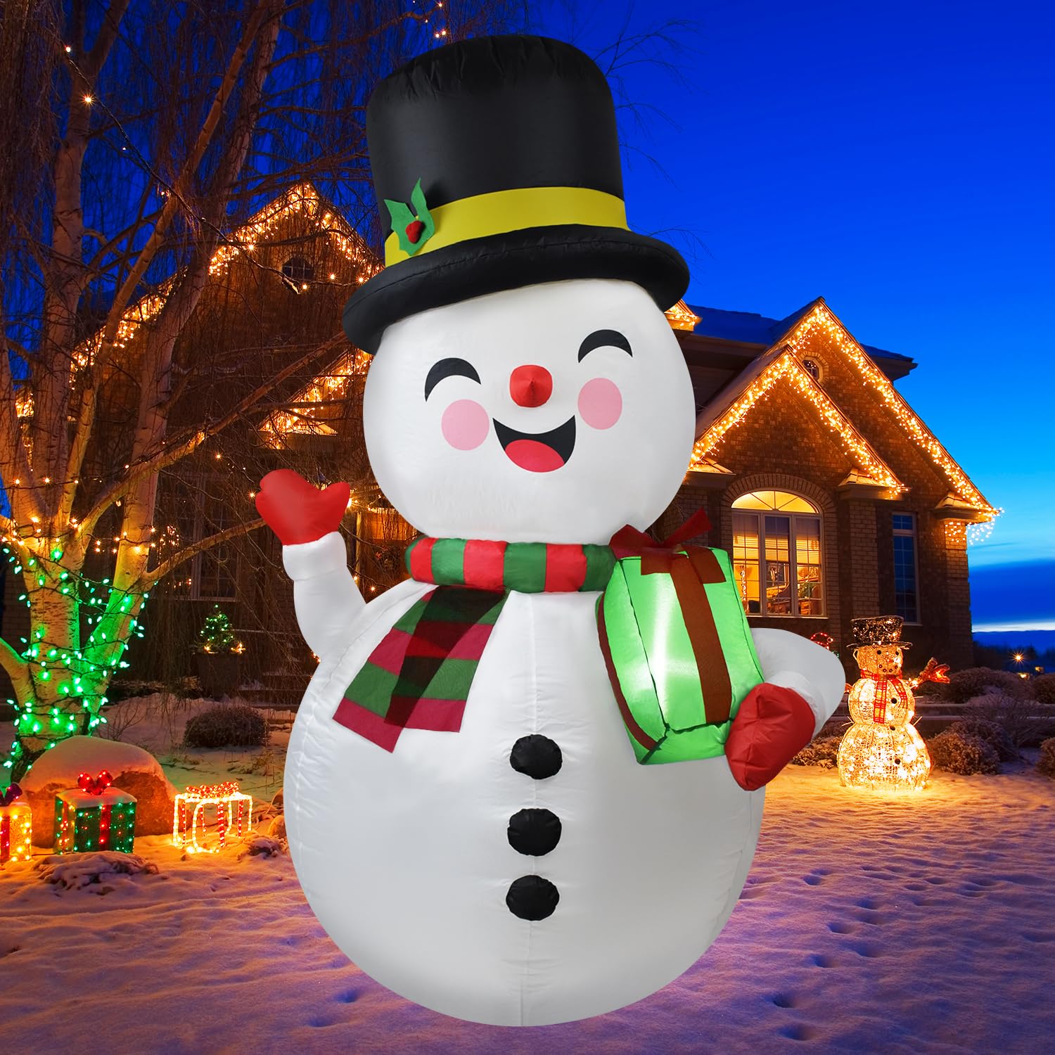 MGahyi 5FT Christmas Inflatables Snowman Outdoor Decorations ...