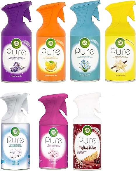6 x 250ml Air Wick Pure Air Freshner Spray - Random Mix: Amazon.co.uk ...