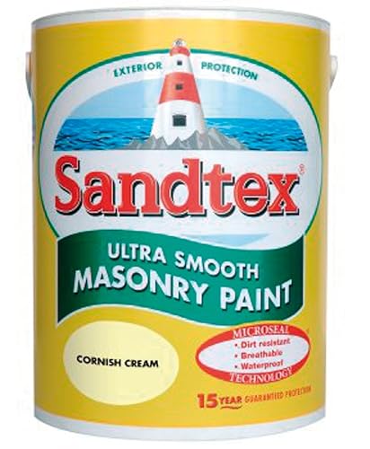 Sandtex 5 Litres Ultra Smooth Masonry Paint Cornish Cream: Amazon.co.uk ...